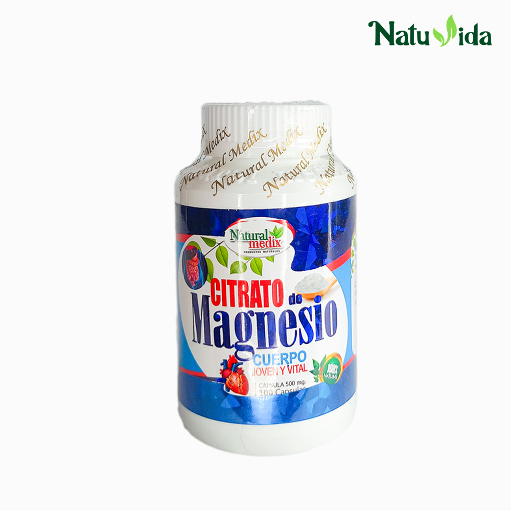Citrato de Magnesio 100 Cápsulas - Natural Medix | natuvidaoficial.com