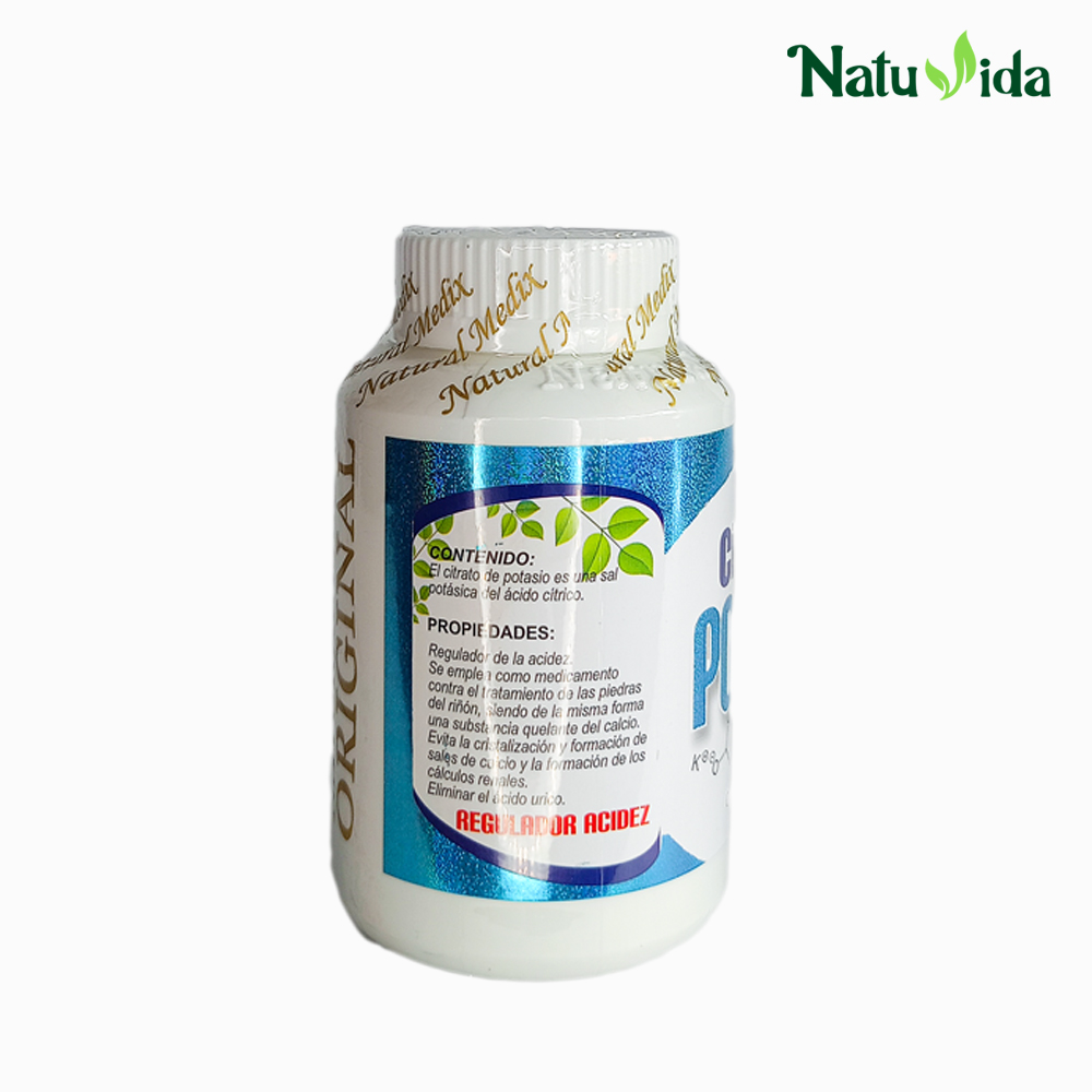 Citrato de Potasio 100 Cápsulas - Natural Medix | natuvidaoficial.com